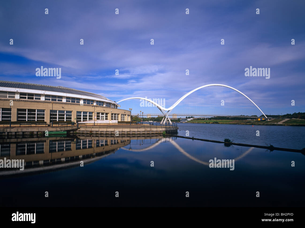 A daytime view of the Infinity Bridge over the River Tees in Stockton ...