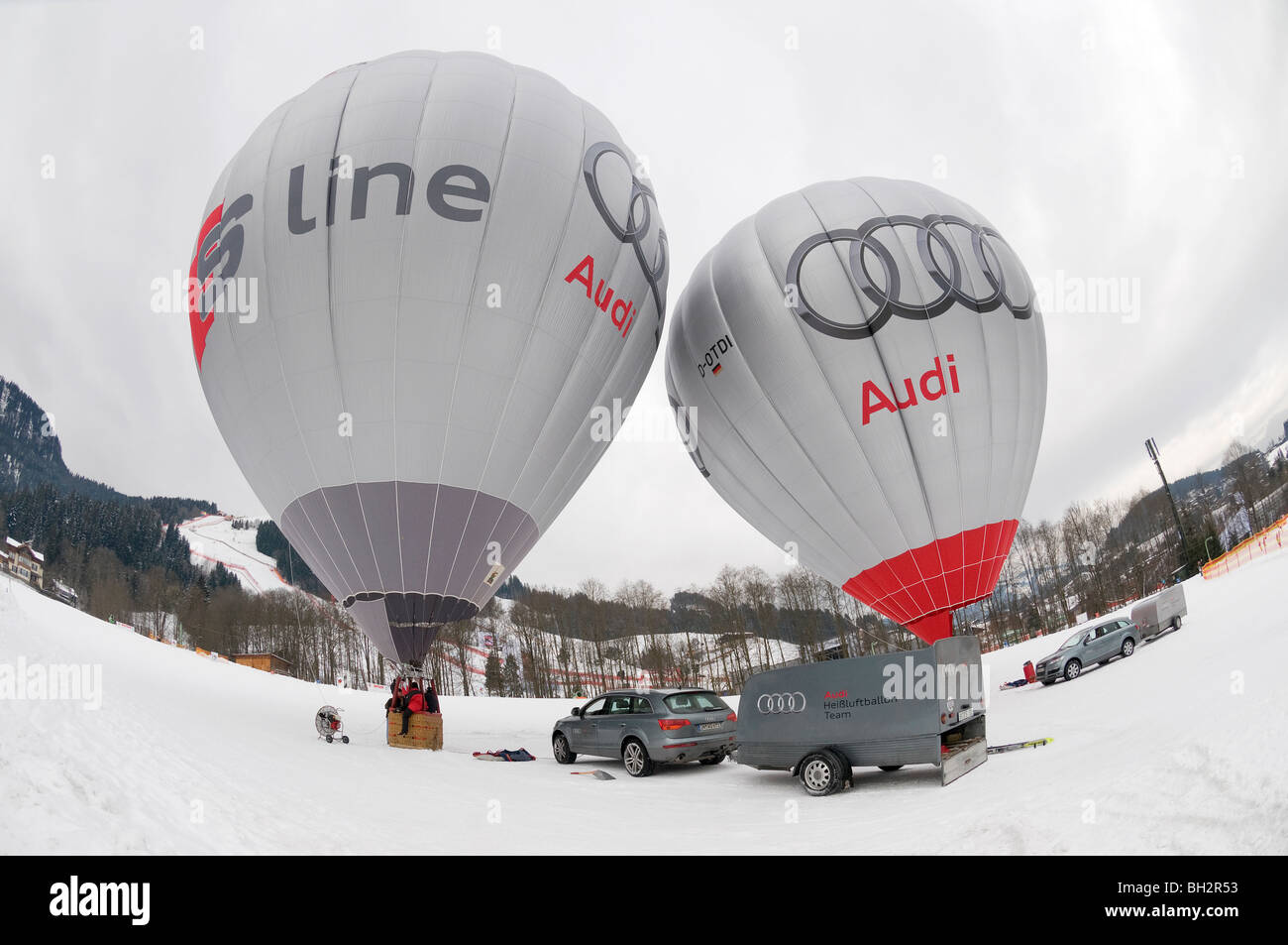 audi sponsored hot air balloons, kitzbuhel, austria Stock Photo - Alamy