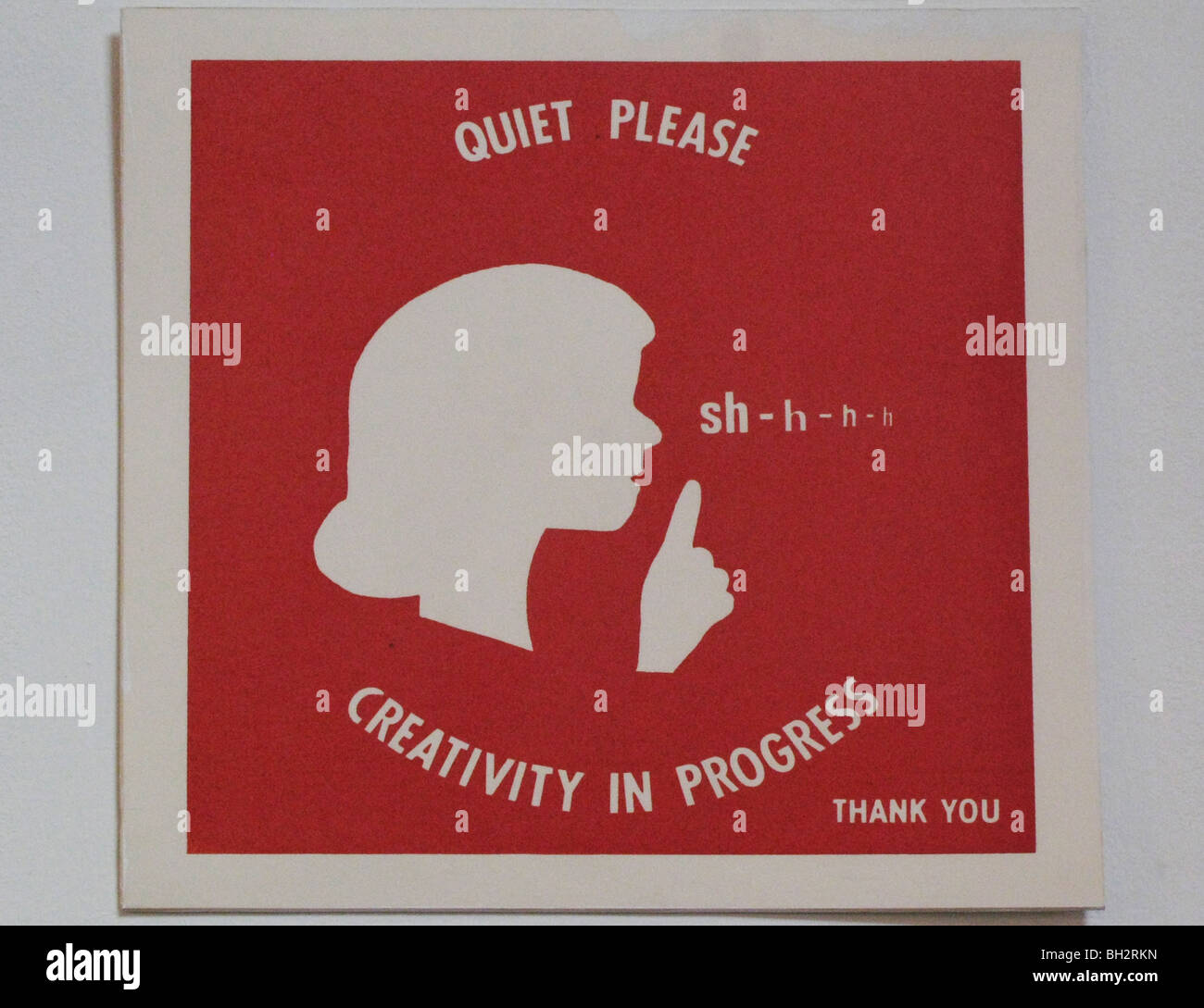 Quiet Please Creativity in Progress sign Stock Photo - Alamy