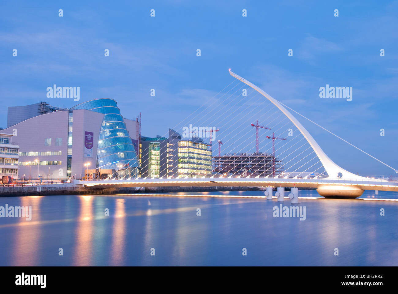 The Samuel Beckett Bridge in the Evening Stock Photo - Alamy