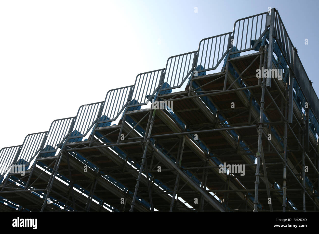 Temporary seating made of scaffolding Stock Photo - Alamy