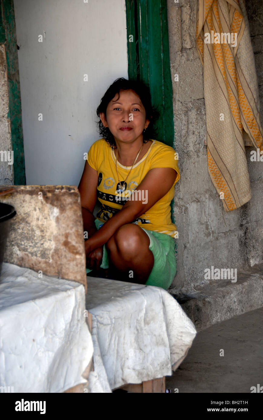 lady in kuta slum , kuta muslim community, kuta , bali , indonesia ...