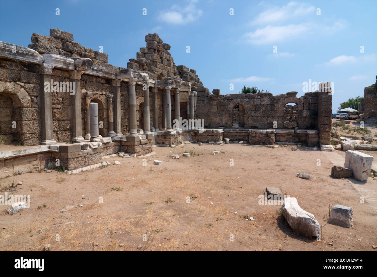 ancient library of side, turkey Stock Photo - Alamy