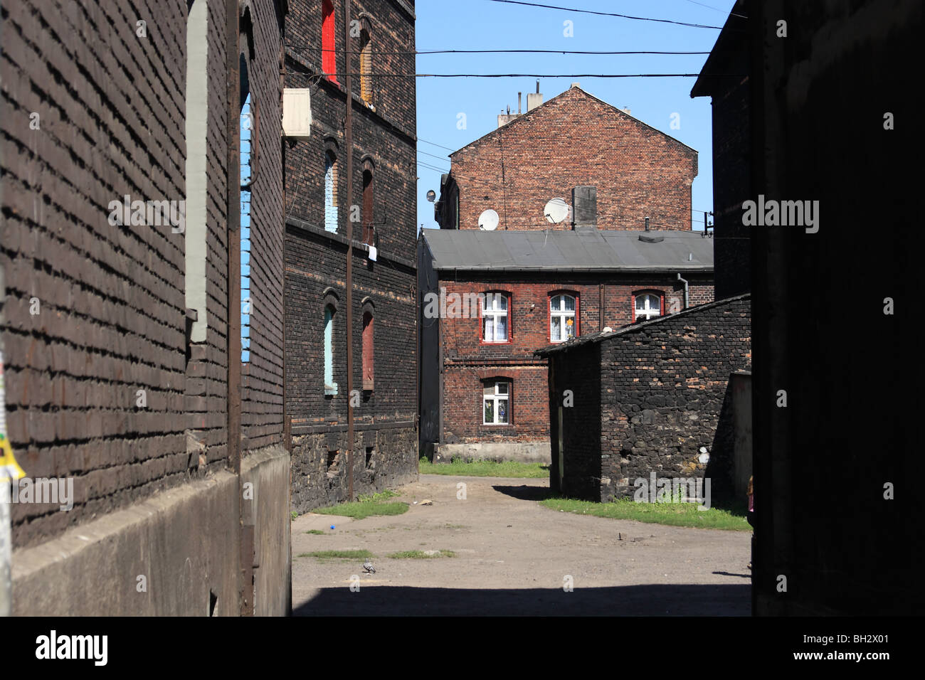 Old silesian architecture of Lipiny district, Swietochlowice, Poland ...