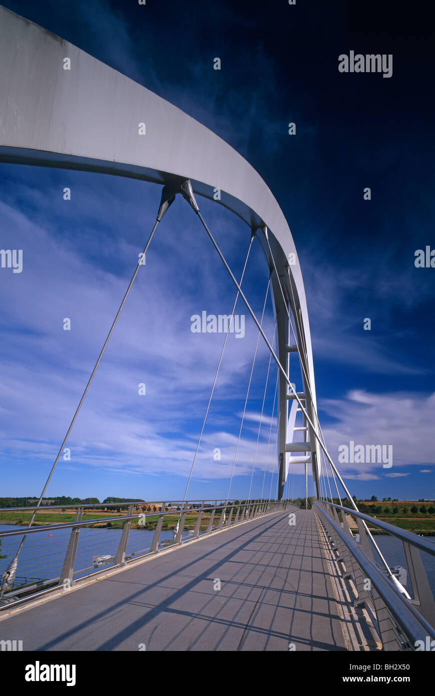 A daytime view of the Infinity Bridge over the River Tees, Stockton on ...