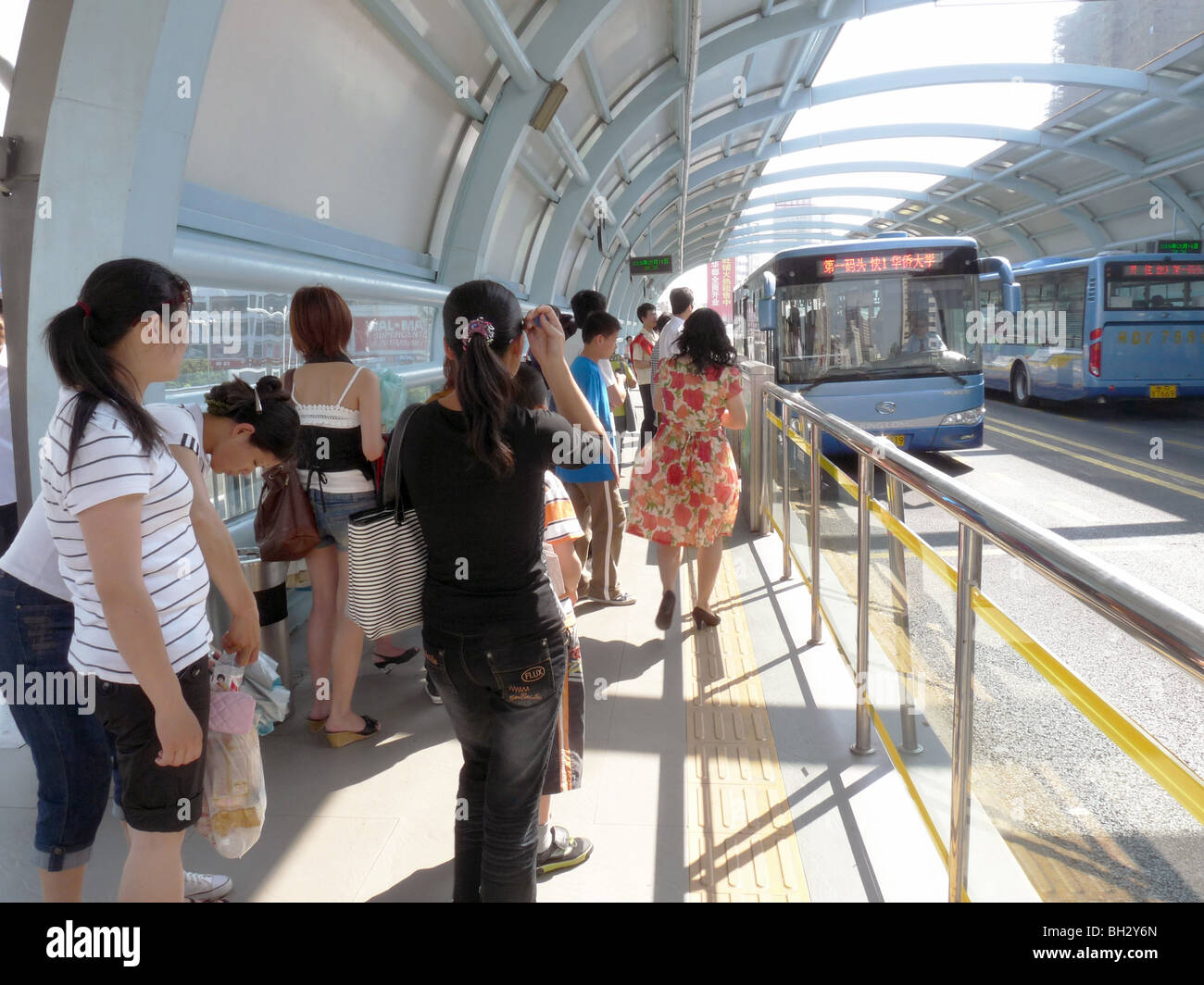 CHINA .Locals taking suburban bus in new overground system in Xiamen in ...