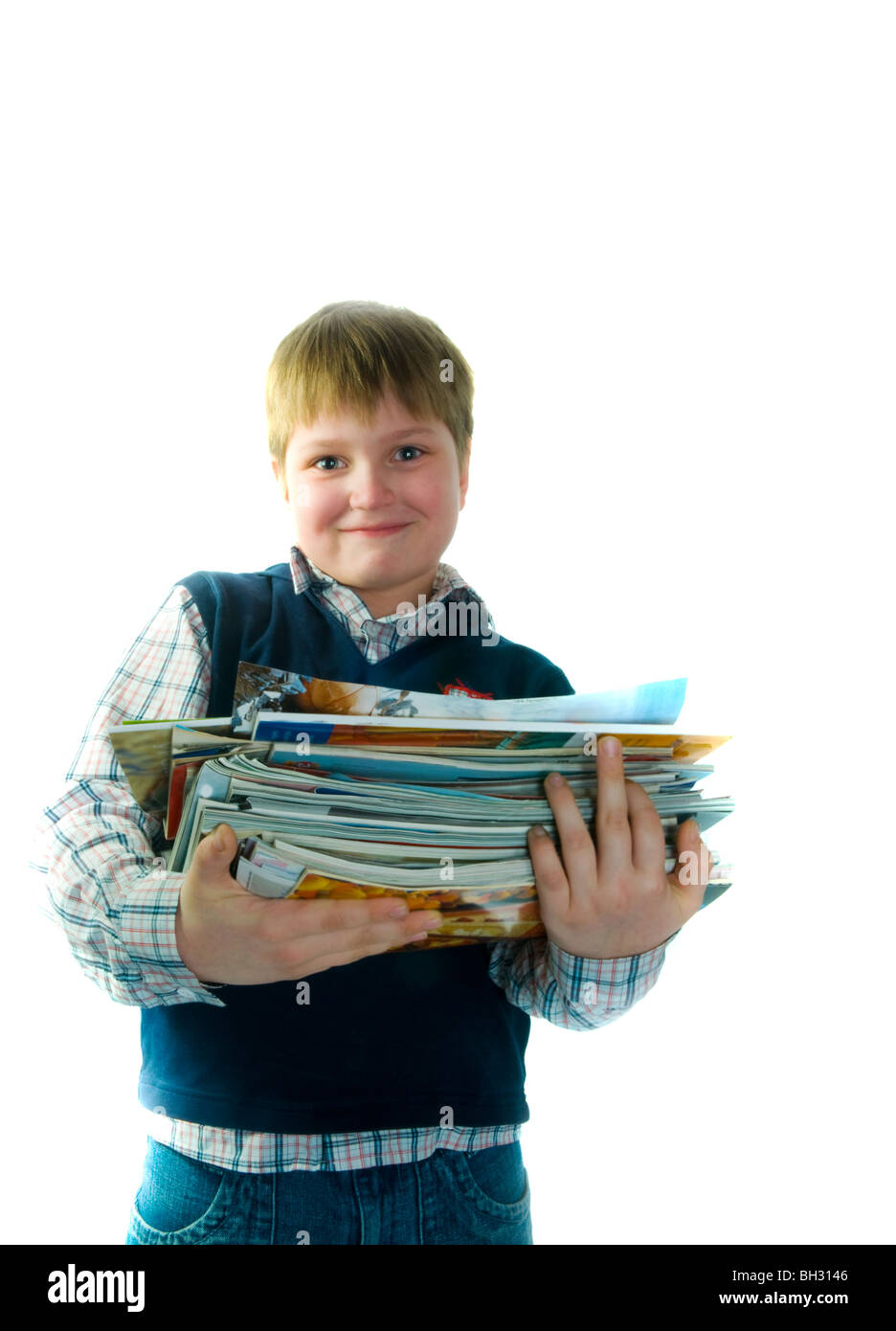 Concentrated schoolboy studying sitting hi-res stock photography and ...