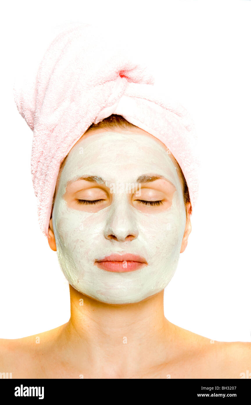 Beautiful woman with mask Stock Photo - Alamy