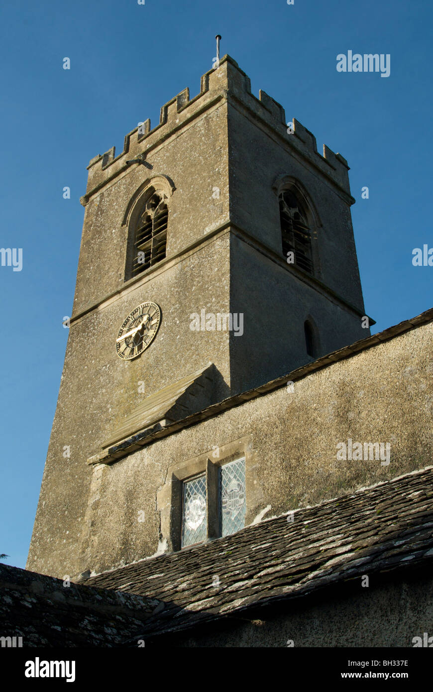 St James the Great church tower, Stonesfield, Oxfordshire, England ...