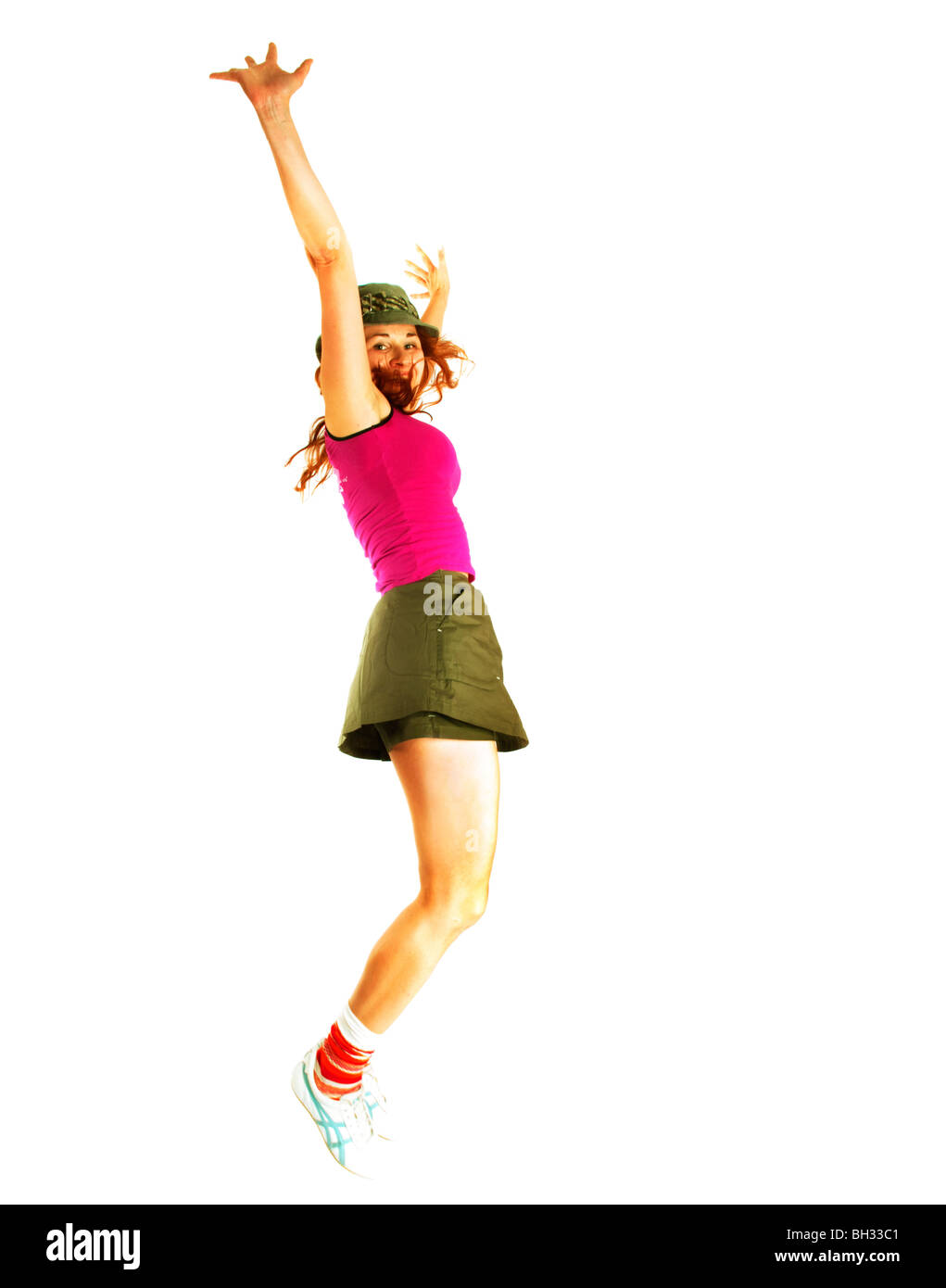 sport style girl jumping Stock Photo - Alamy