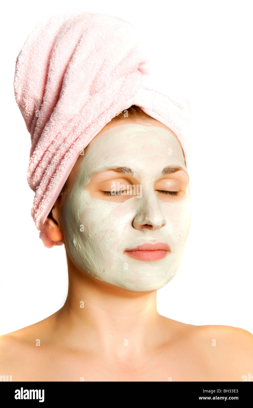 Beautiful woman with mask Stock Photo - Alamy