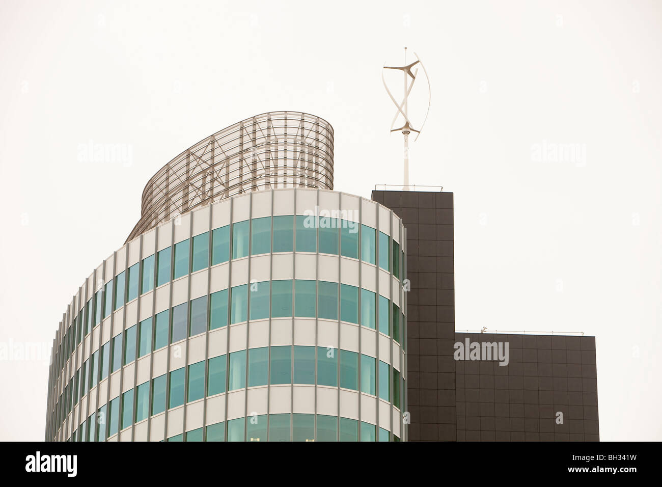 An urban wind turbine on the roof of The Peninsula, a new office ...