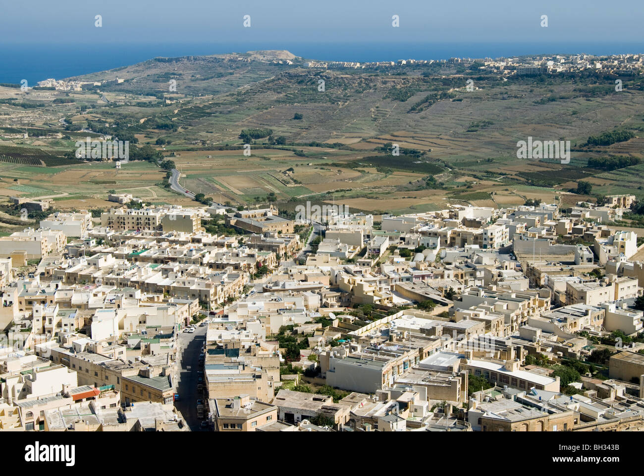Victoria or Rabat, Gozo Island, Aerial View, Republic of Malta Stock ...