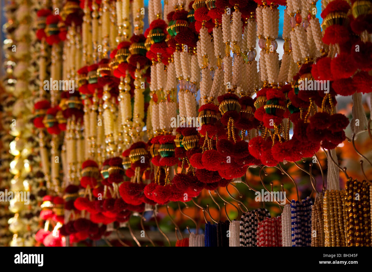 Shop selling decorative Hindu offerings to take to the temples in the ...