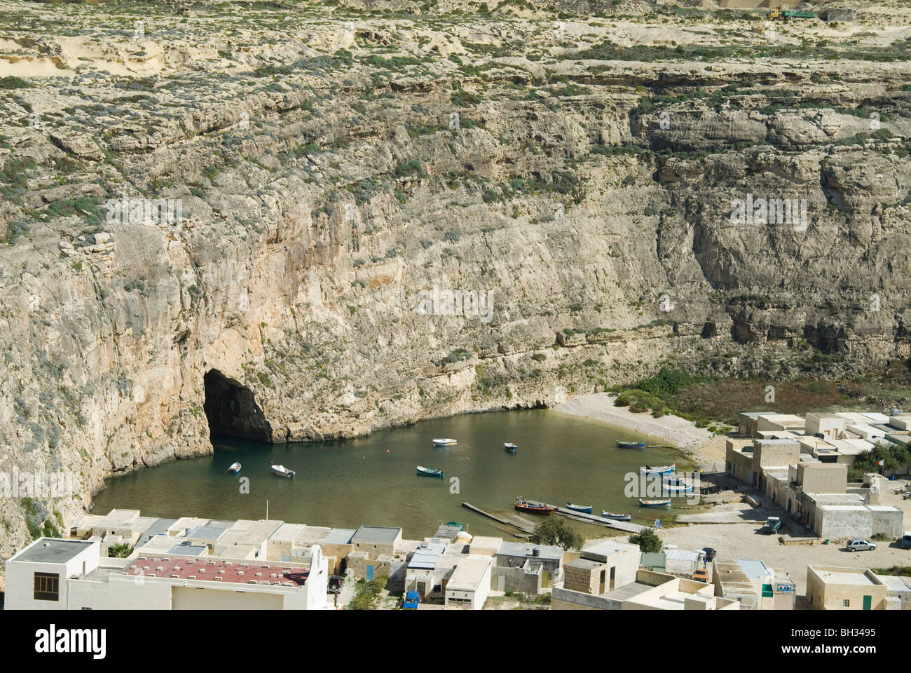 Inland Sea at Dwejra, Aerial View, Gozo Island, Republic of Malta Stock ...