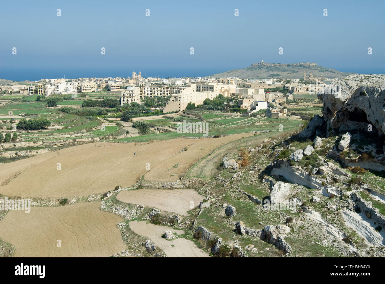 Gharb, Aerial View, Gozo Island, Republic of Malta Stock Photo - Alamy