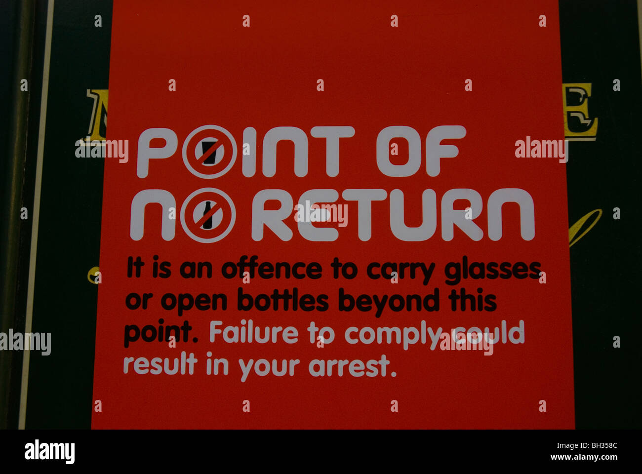 Point of no Return sign outside a pub in Manchester England UK Europe ...
