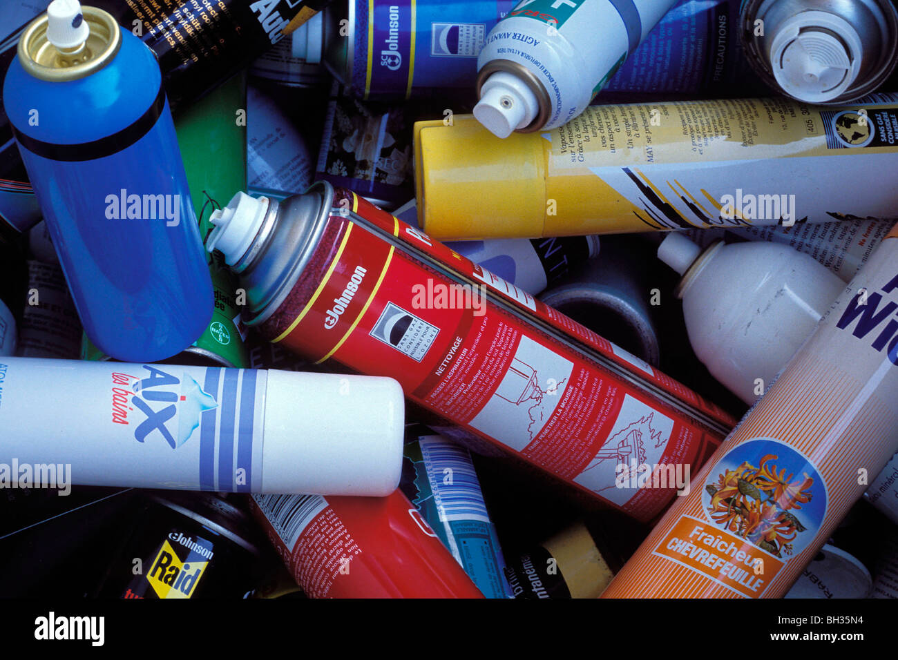 Air pollution recycling of aerosol cans hi-res stock photography and ...