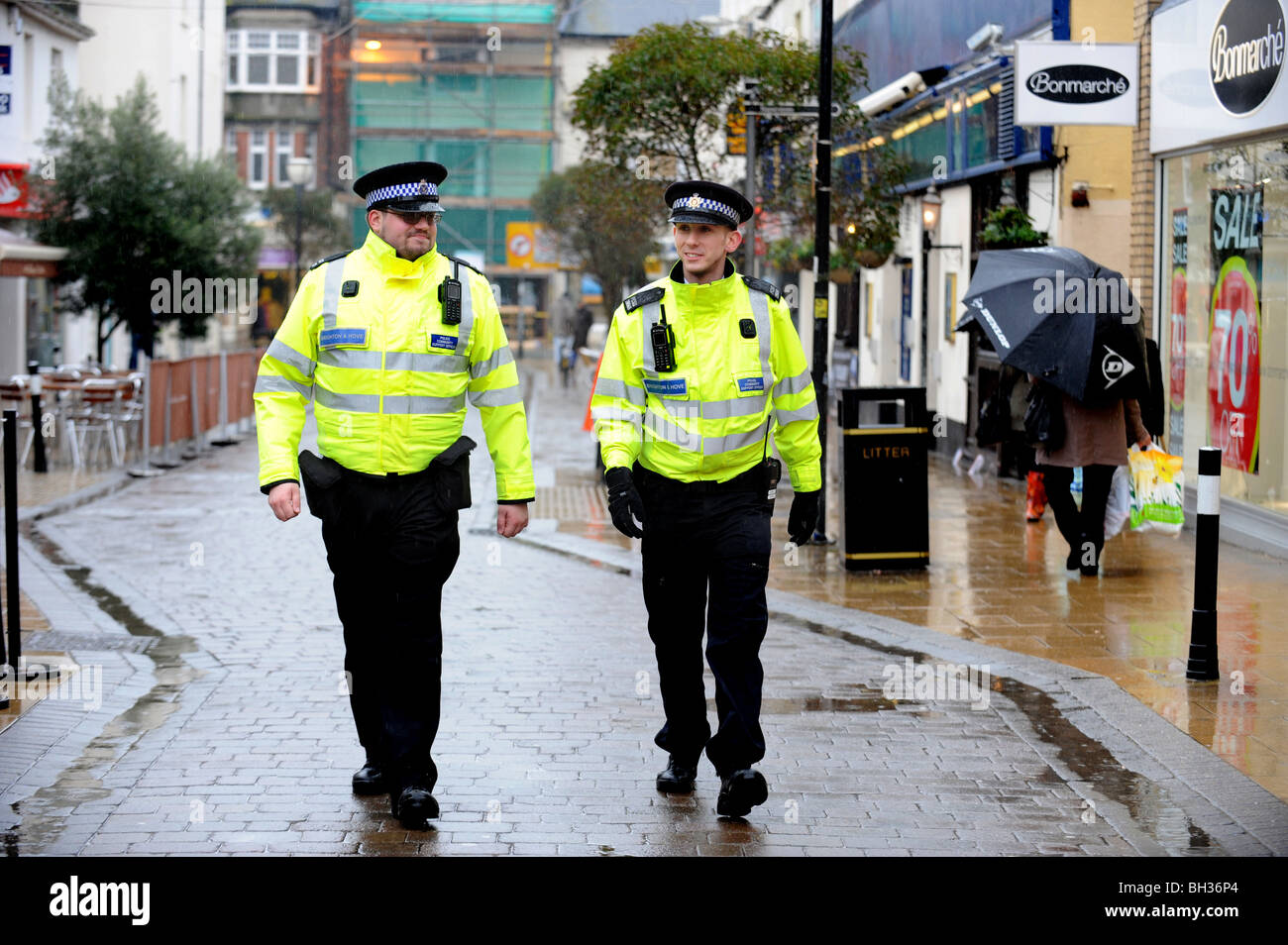 Two Police Community Support Officers walk on their beat in George St ...