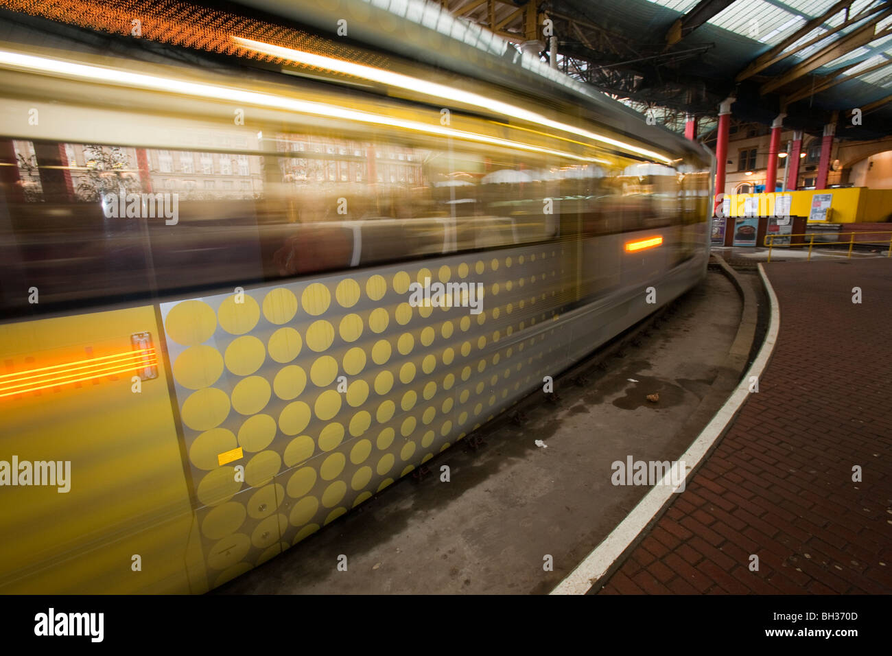 New Metro Trams in Manchester city centre, UK Stock Photo - Alamy