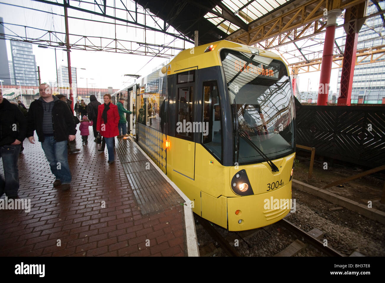 New Metro Trams in Manchester city centre, UK Stock Photo - Alamy