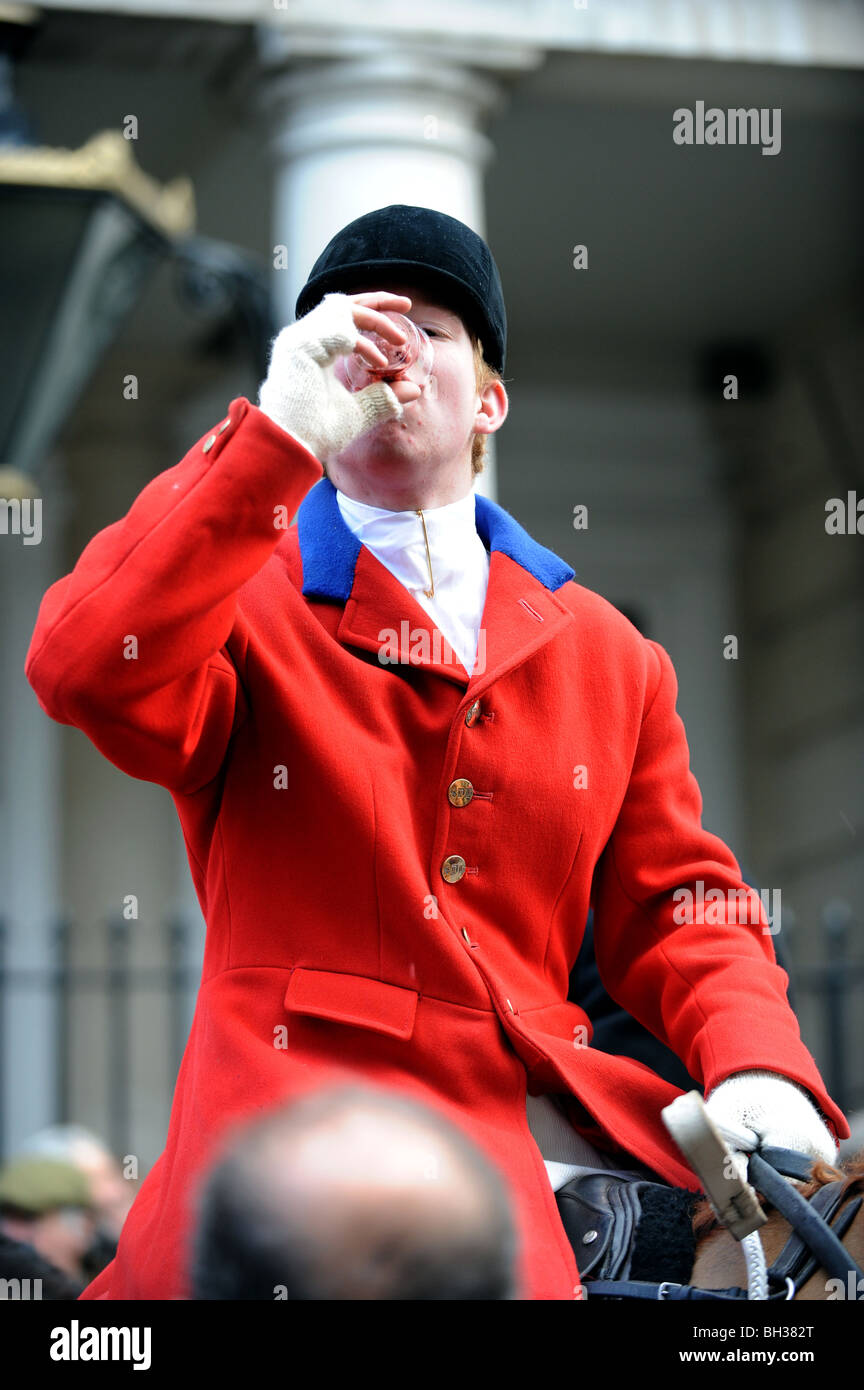 Members of the Southdown and Eridge Hunt's gather in Lewes High street ...