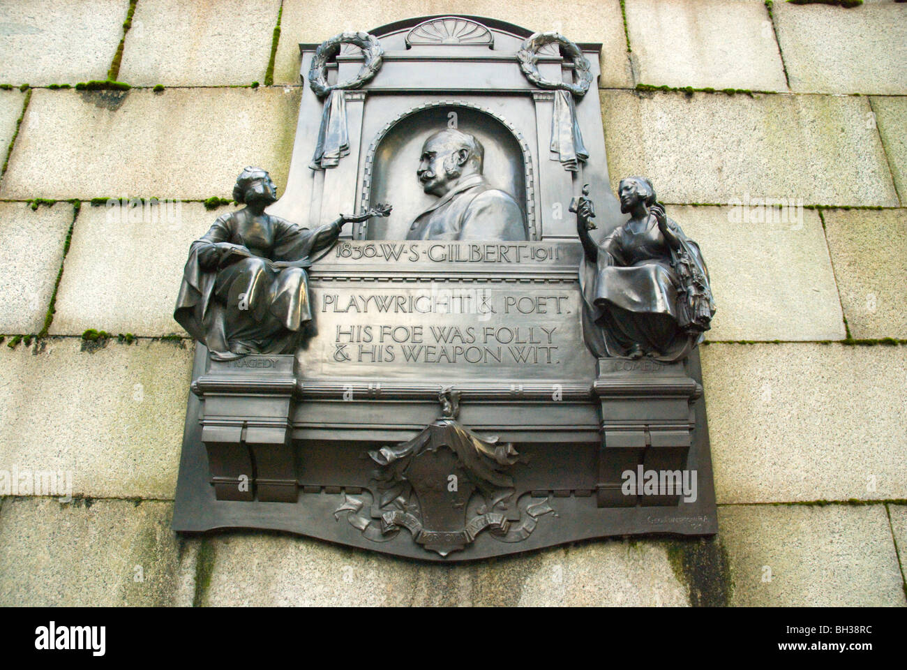 W S Gilbert memorial Victoria Embankment central London England UK ...