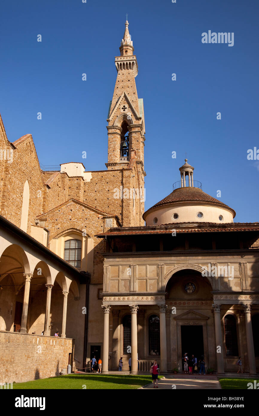 Santa Croce Church tower and Cloister in Florence Tuscany Italy Stock ...