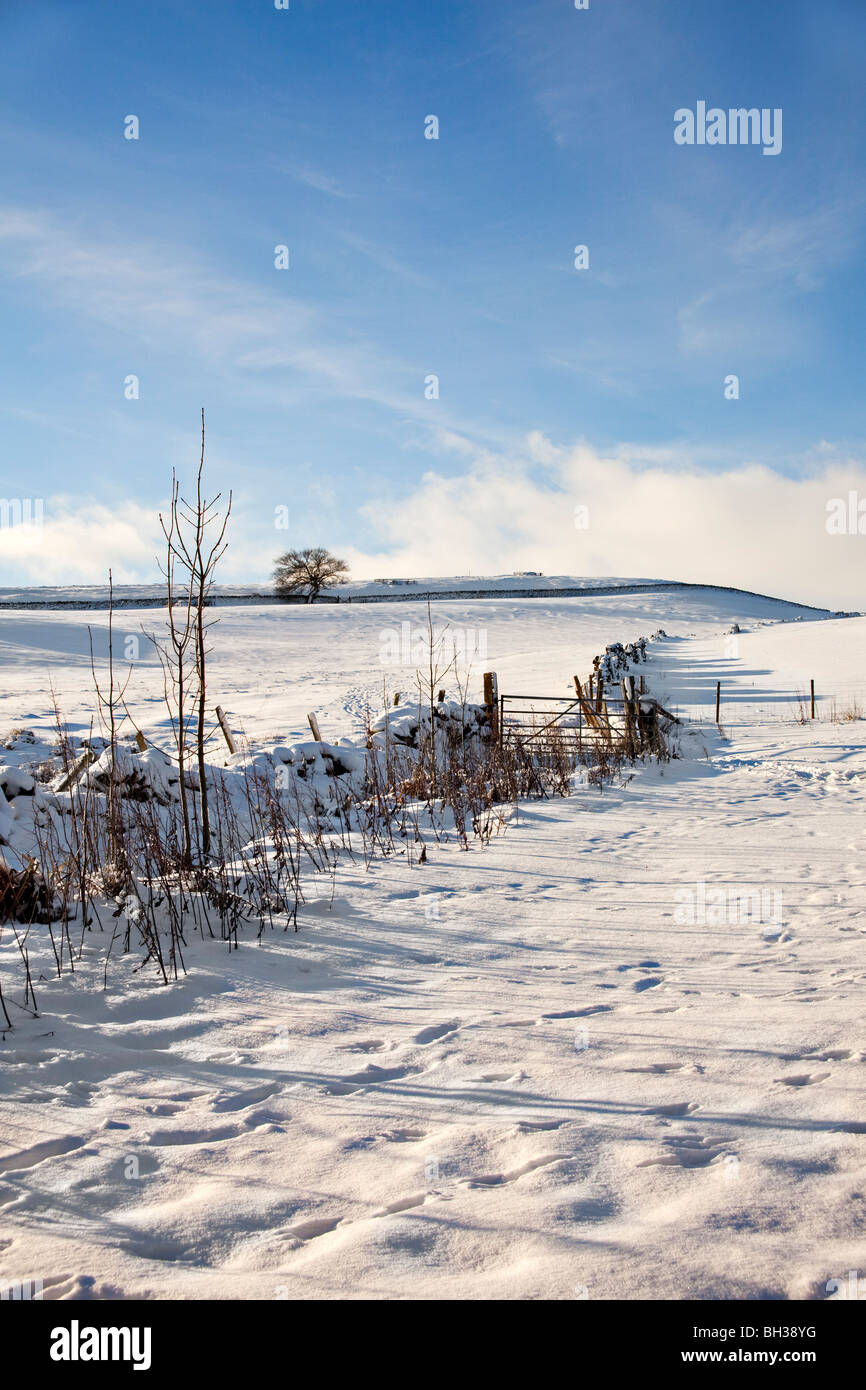 a winter landscape Strines Sheffield south Yorkshire England UK Stock ...