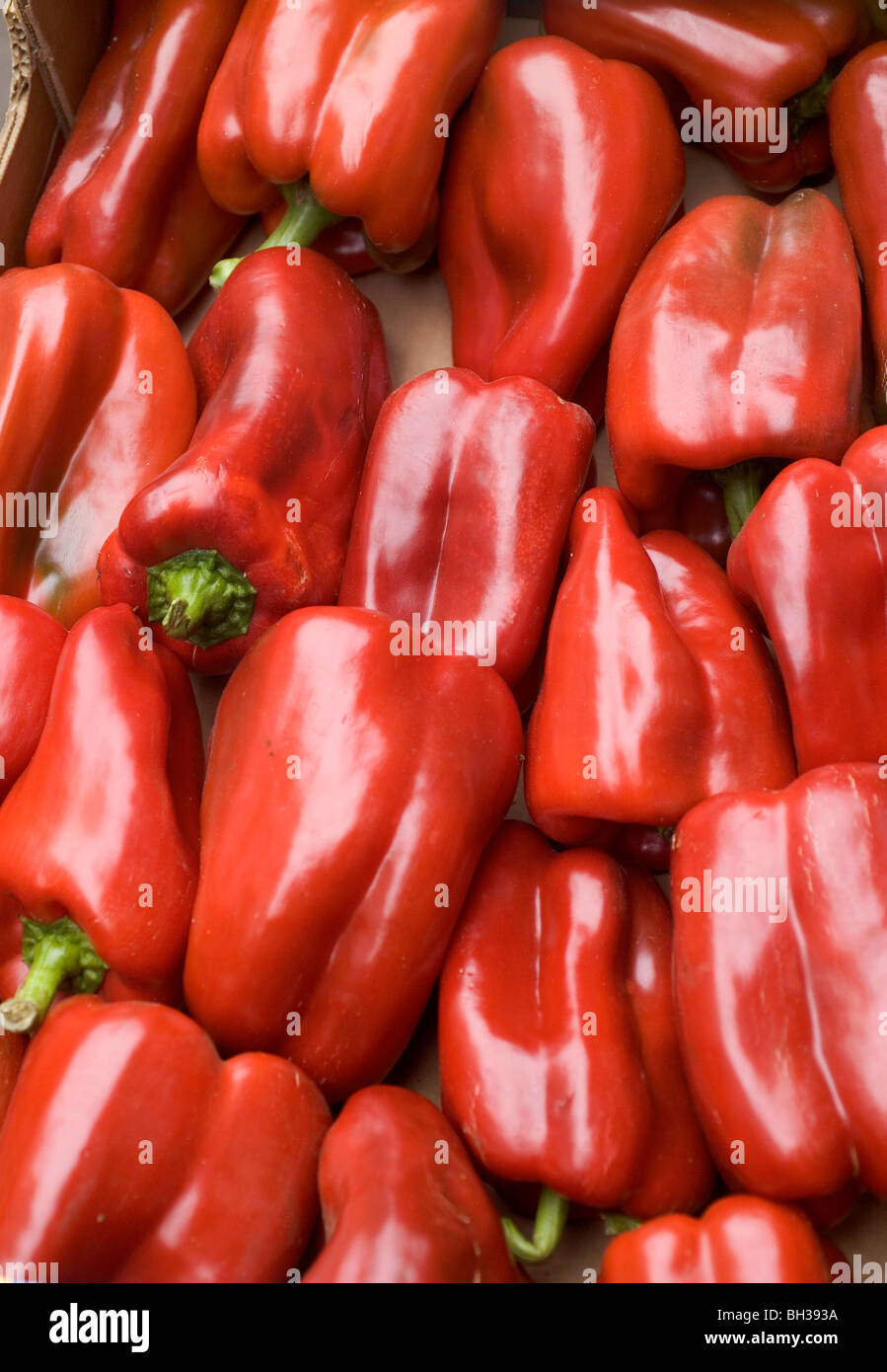 box of red peppers borough market Stock Photo - Alamy