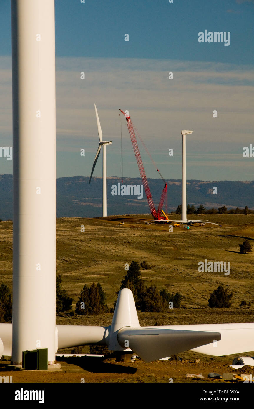 Construction and Assembly of Wind Turbines, Windy Point WInd Farm Stock ...