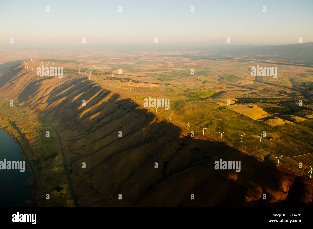Aerial View of Windy Point Wind Farm in Klickitat County, Washington ...