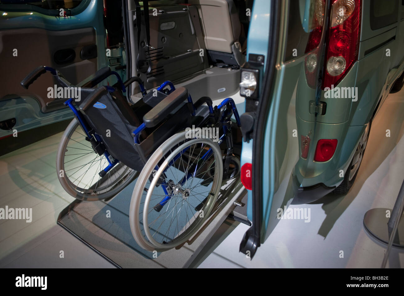 Paris, France, Close up, Rear, Delivery Truck on display in Renault Car ...