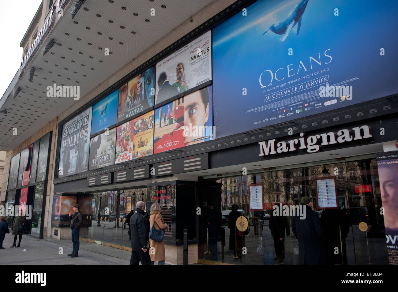Paris, France, People outside Cinema theater Gaumont Champs-Elysees ...