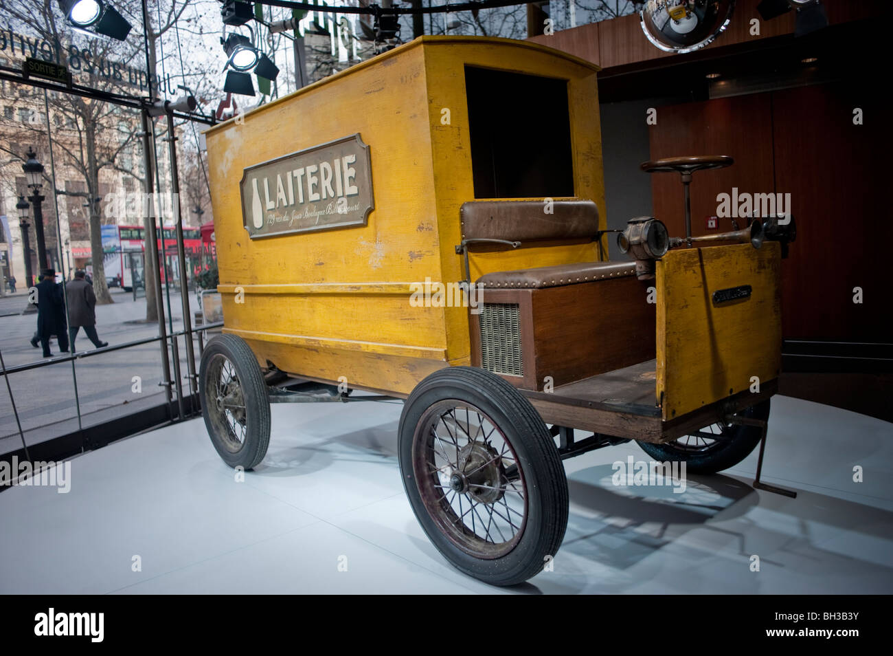 Paris, France, Old Milk Delivery French Truck on display in Renault ...
