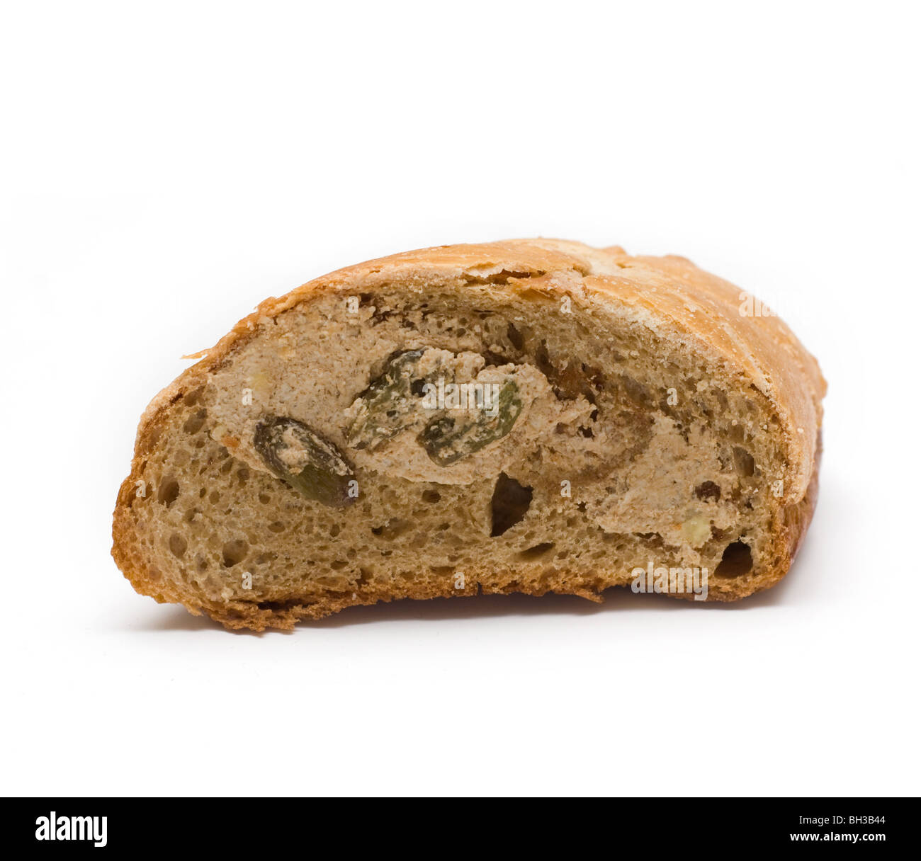 whole wheat bread with raisins isolated on white Stock Photo - Alamy
