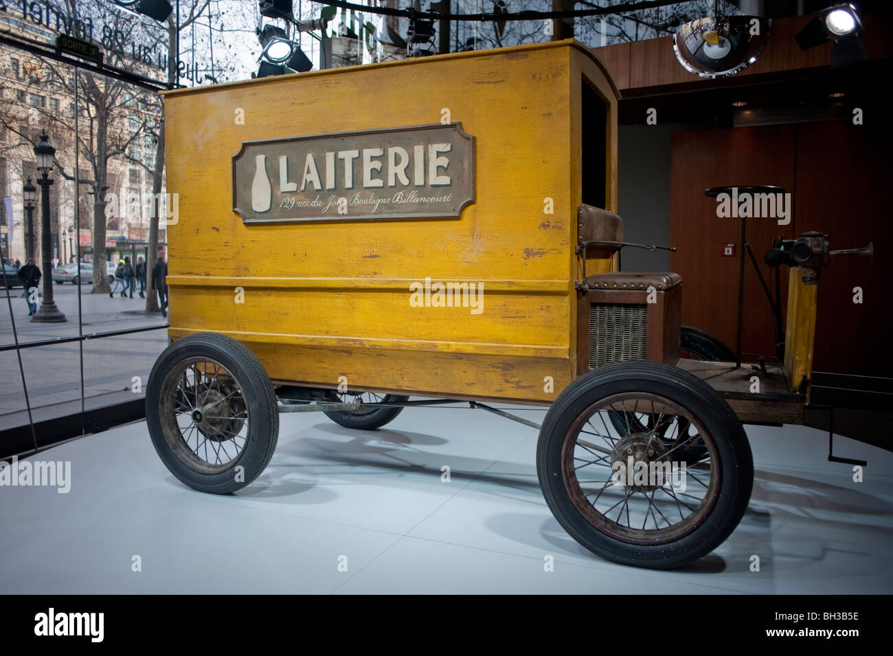 Paris, France, Old Delivery French Truck on display in Renault Company ...