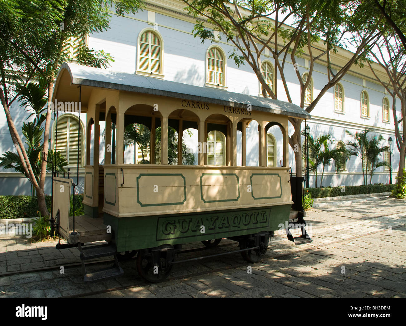 Ecuador. Guayaquil city. Guayaquil Historical Park.Traditional tram of ...