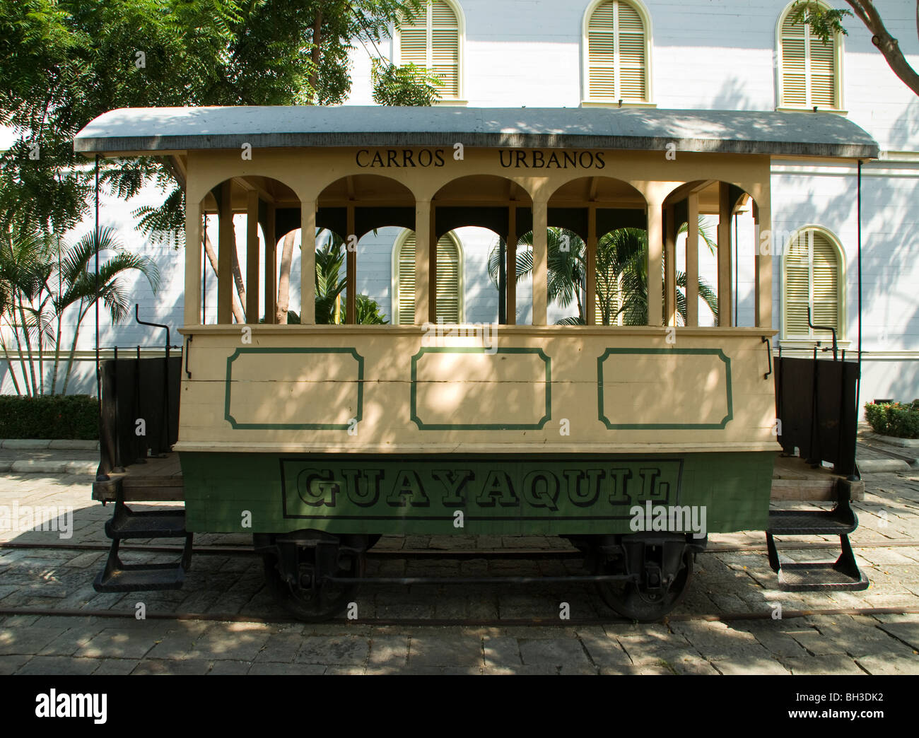 Ecuador. Guayaquil city. Guayaquil Historical Park.Traditional tram of ...