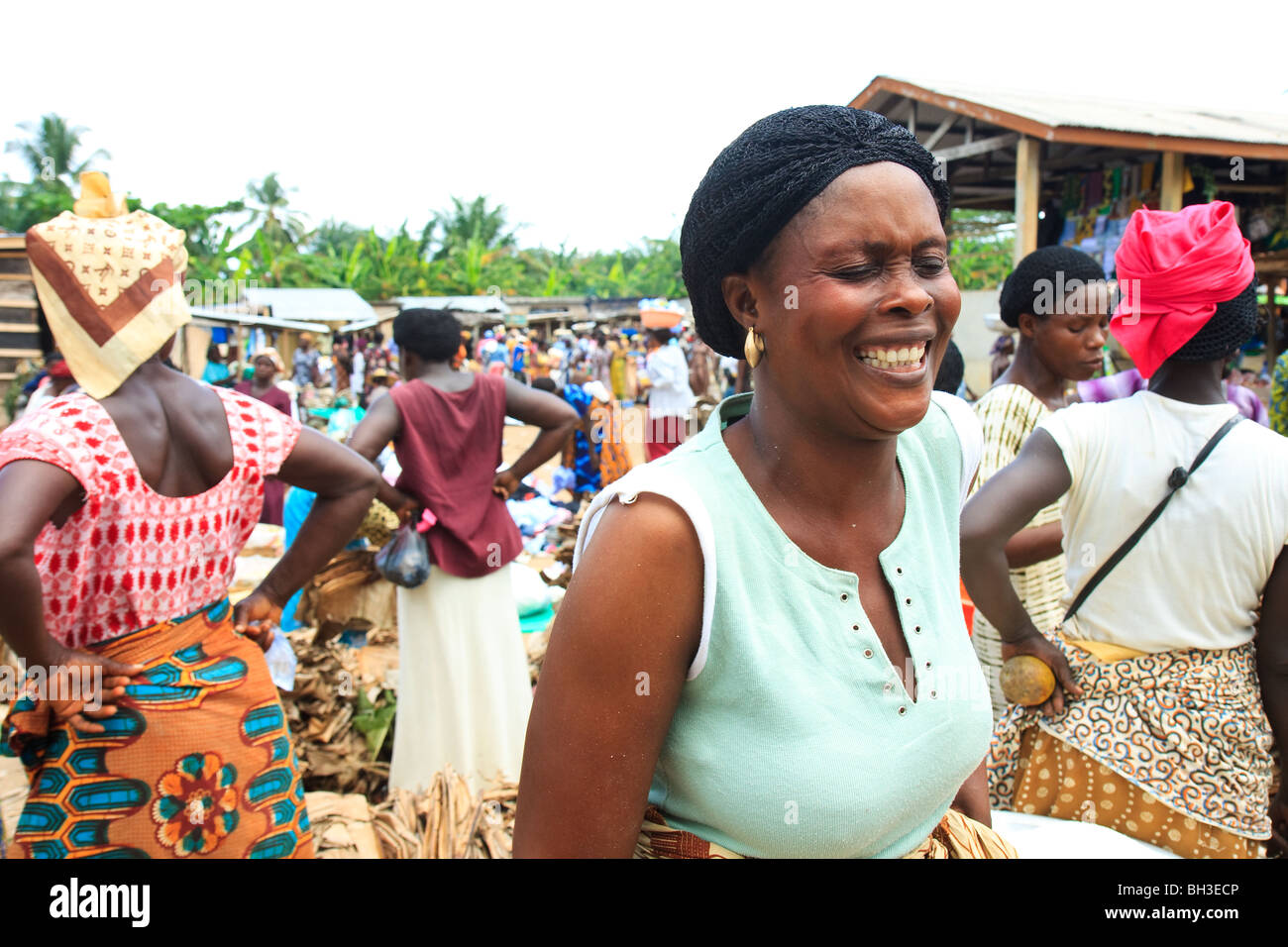 Africa Fruit Vegetable Stall Ghana Jukwa Market Stock Photo - Alamy