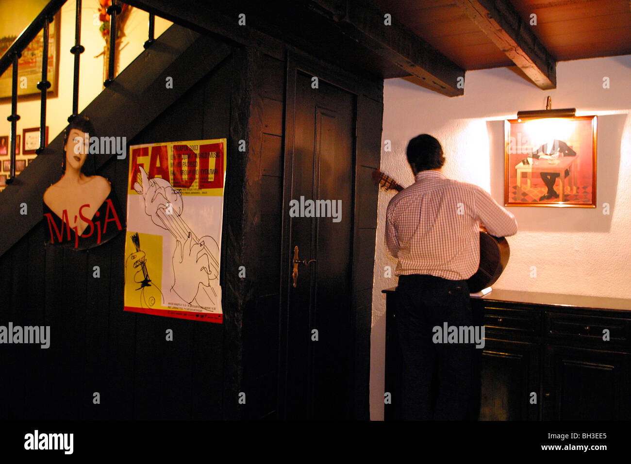 FADO GUITARIST, FADO CLUB, FADO, CASA DE FADO, ALFAMA DISTRICT, LISBON ...