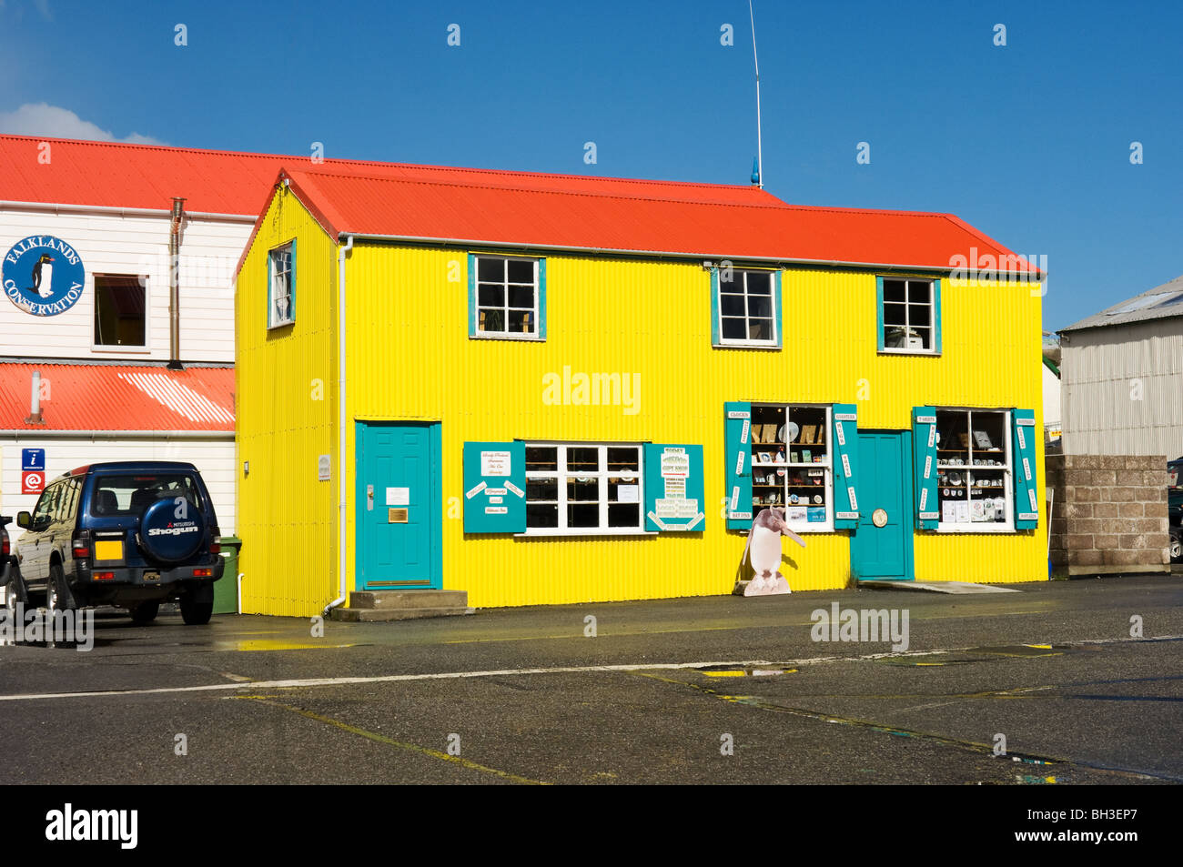 Shops in Port Stanley, Falkland Islands. Twinned with Whitby England ...