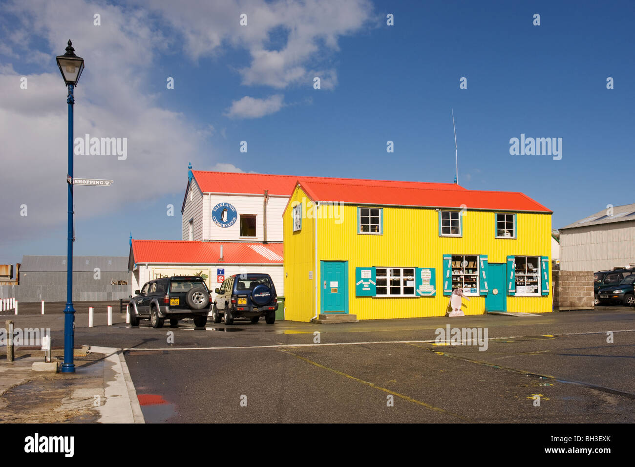 Shops in Port Stanley, Falkland Islands. Twinned with Whitby England ...