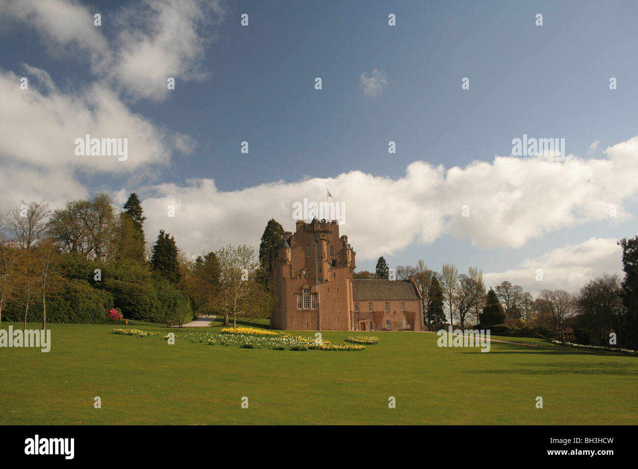 Crathes castle in Royal Deeside is a major tourist attraction Stock ...