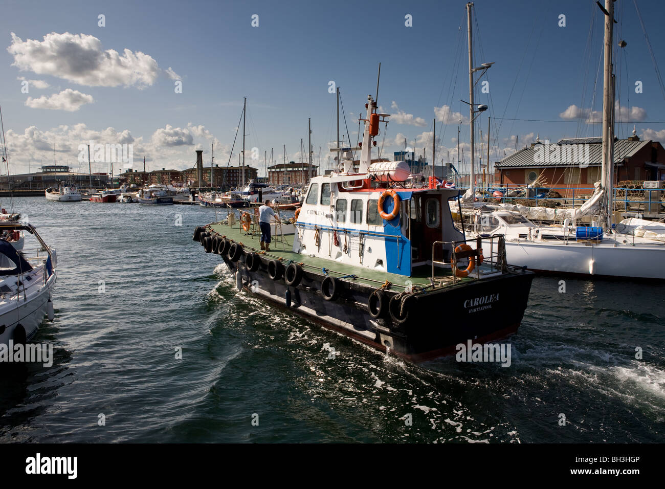 Sailing Vessels Entering Hartlepool Marina, Teesside, England Stock ...