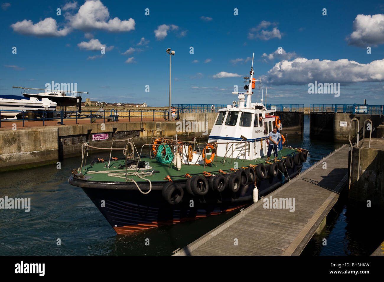 Sailing Vessels Entering Hartlepool Marina, Teesside, England Stock ...