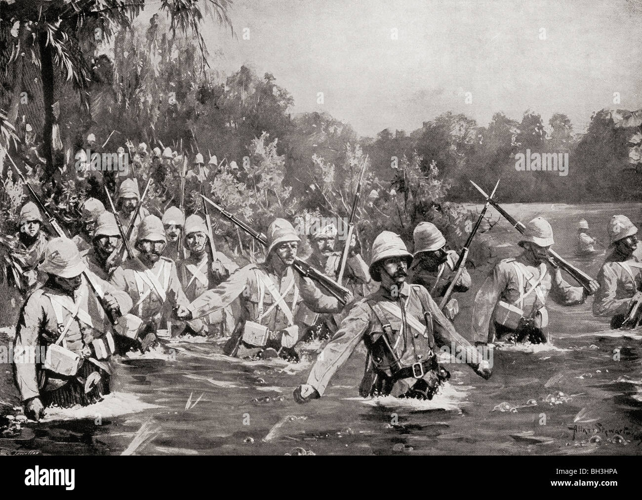 The Battle of Modder River during the Second Boer War. The Argyle and ...