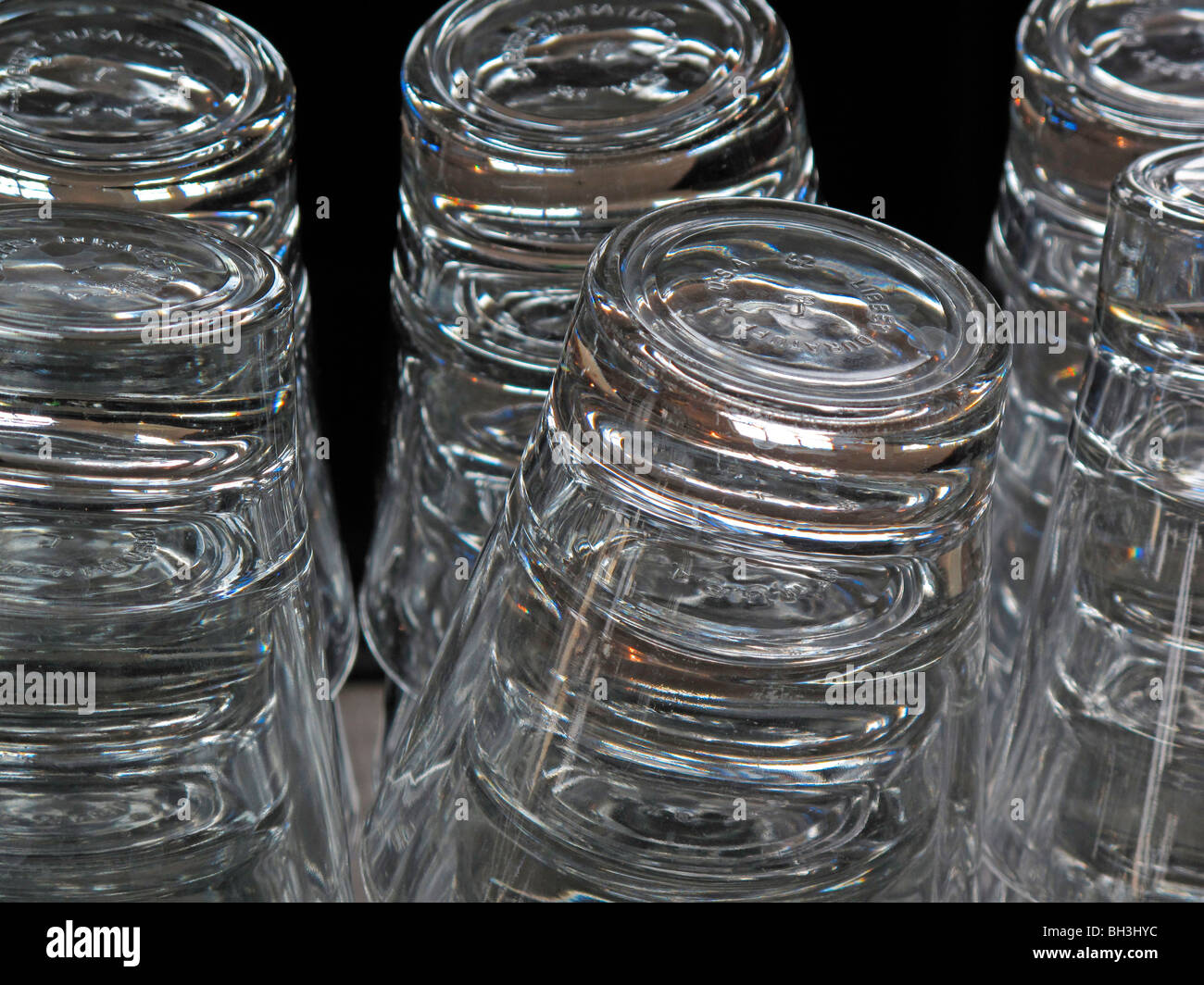 Stack of clear drink glasses Stock Photo - Alamy