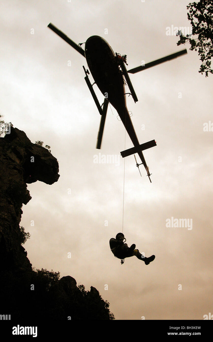 Helicopter winching helicopter winching of an emergency rescuer from ...