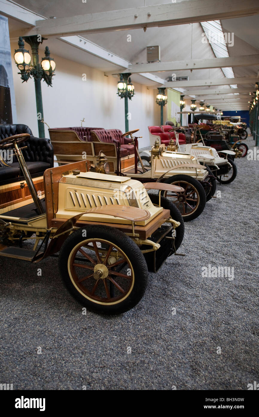 Renault vintage car at Schlumpfs motor Museum french France vertical ...